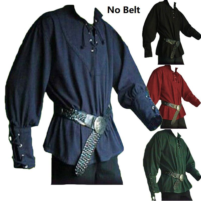 Man Landlord Knight Clothes Medieval Renaissance Tops Adult Cosplay ...