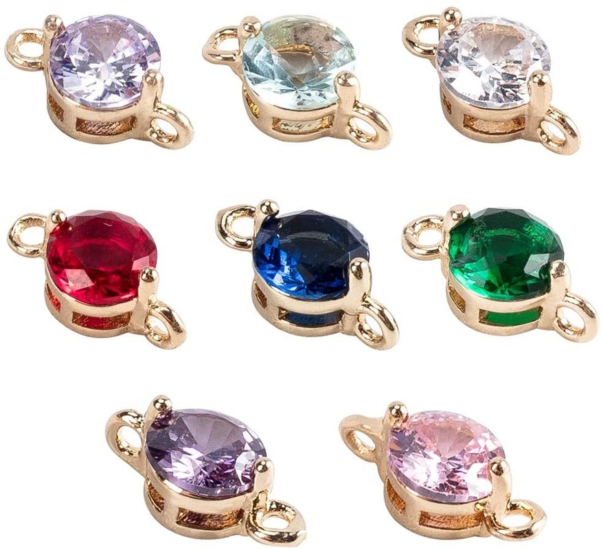 2pc to 16pc Cubic Zirconia Link Charm Gemstone Connector Jewelry ...