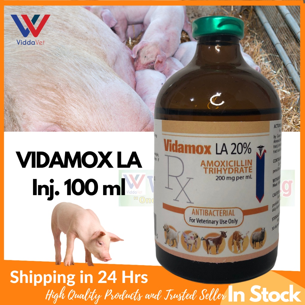 Vidamox LA 20% 100ml Inj. for animals pets livestock pig cattle sheep ...