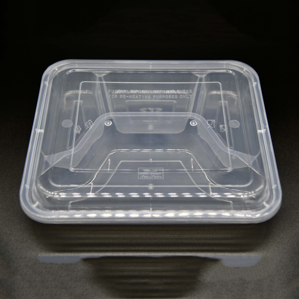 .[wholesale] 150pcs Clear Disposable Bento Box 4 division/grid with ...