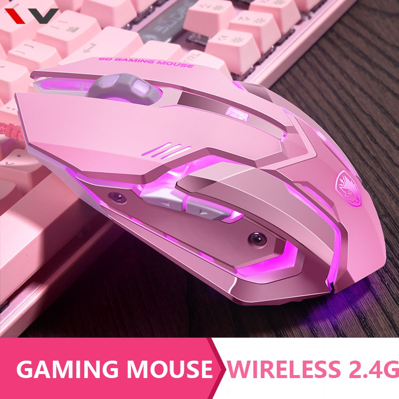 Winss Wireless gaming mouse pink mice wireless laptop USB pink mouse 2 ...