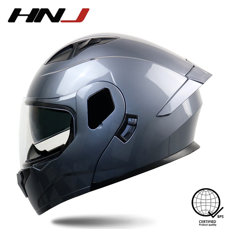 HNJ 937 Plain Modular Helmet Full Face Or Half face helmet for men and ...