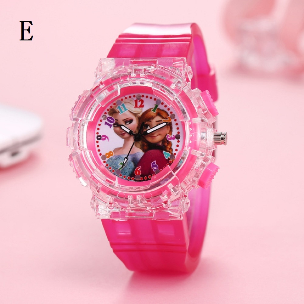 Frozen Princess Elsa Anna Pattern Children LED Light Kids Digital ...
