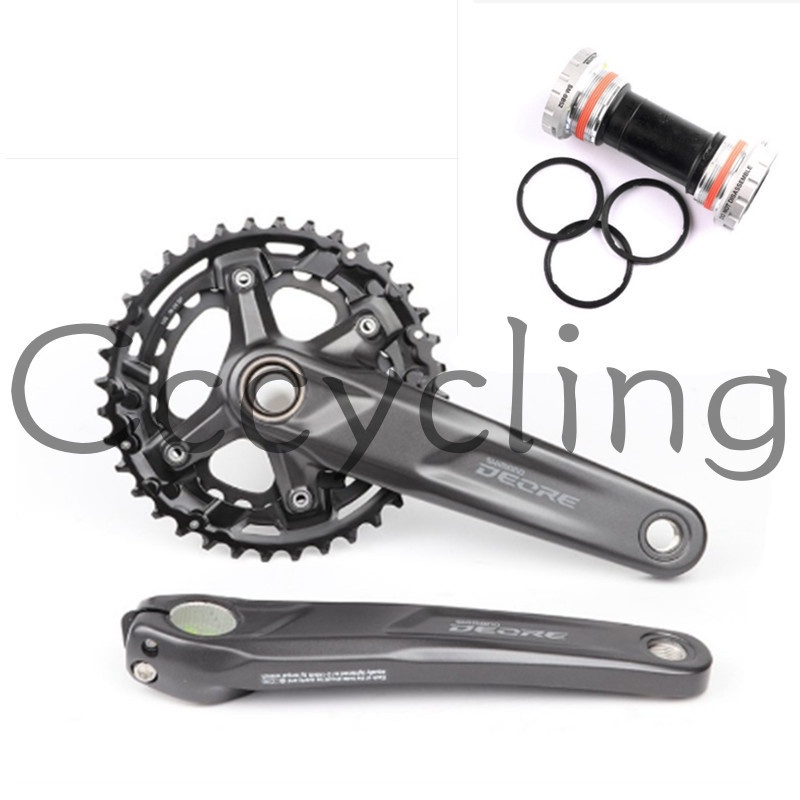 SHIMANO Deore M4100 Series 2x10 Speed MTB Crankset FC-M4100 170mm 36-26T 2-PIECE CRANKSET BB52 ...