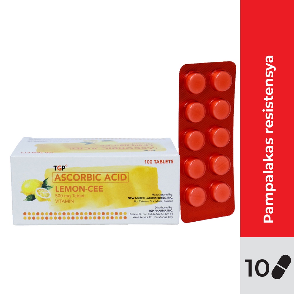 TGP Lemoncee Ascorbic Acid 500mg Tablet 10 Pcs/pack For Immunity ...