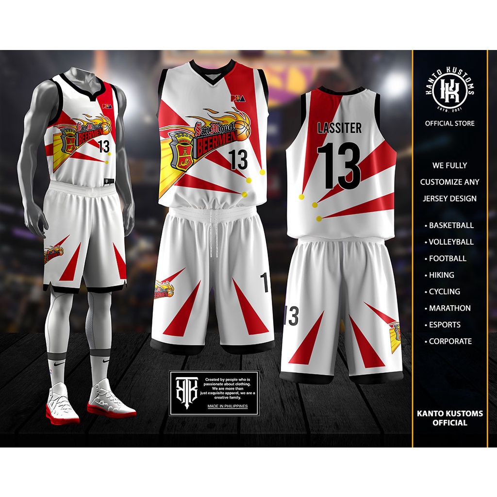 PBA “San Miguel Beermen” Basketball Jersey Customize - NBA Cut In SET ...