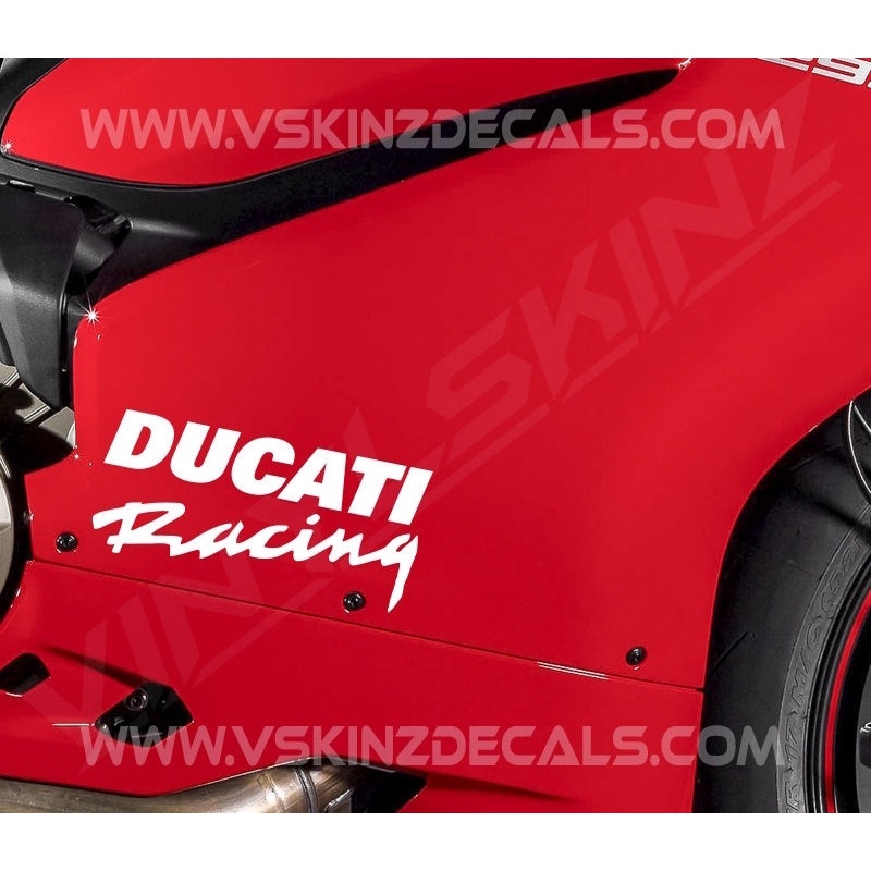 x2 Ducati Racing Logo Premium Cast Motorbike Decals Stickers Supersport ...
