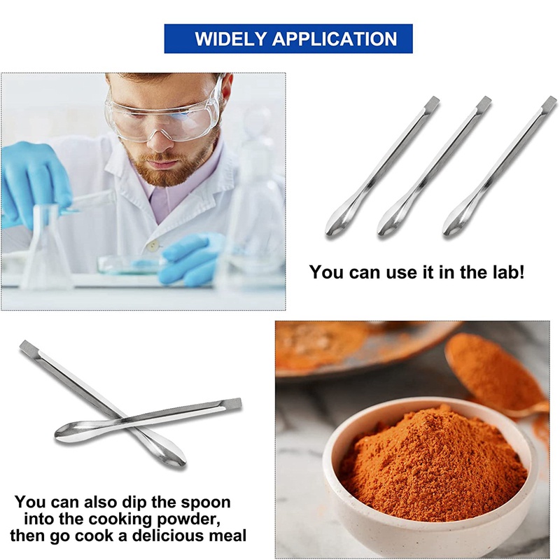 Lab Spatula Stainless Steel 15 PCS Lab Spoon Micro-Scoop Laboratory ...