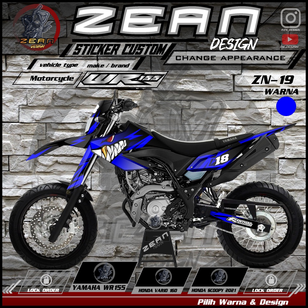 Yamaha WR155 Fullbody Cross Motorcycle Sticker Decal - WR 155 Sticker ...