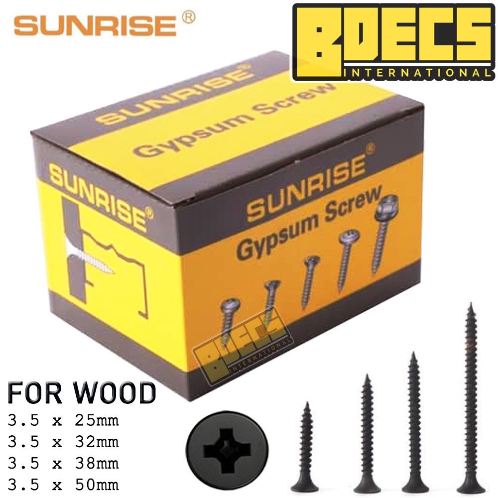 Sunrise Black Screw /Gypsum Screw Wood per Box Heavy Duty Original I ...