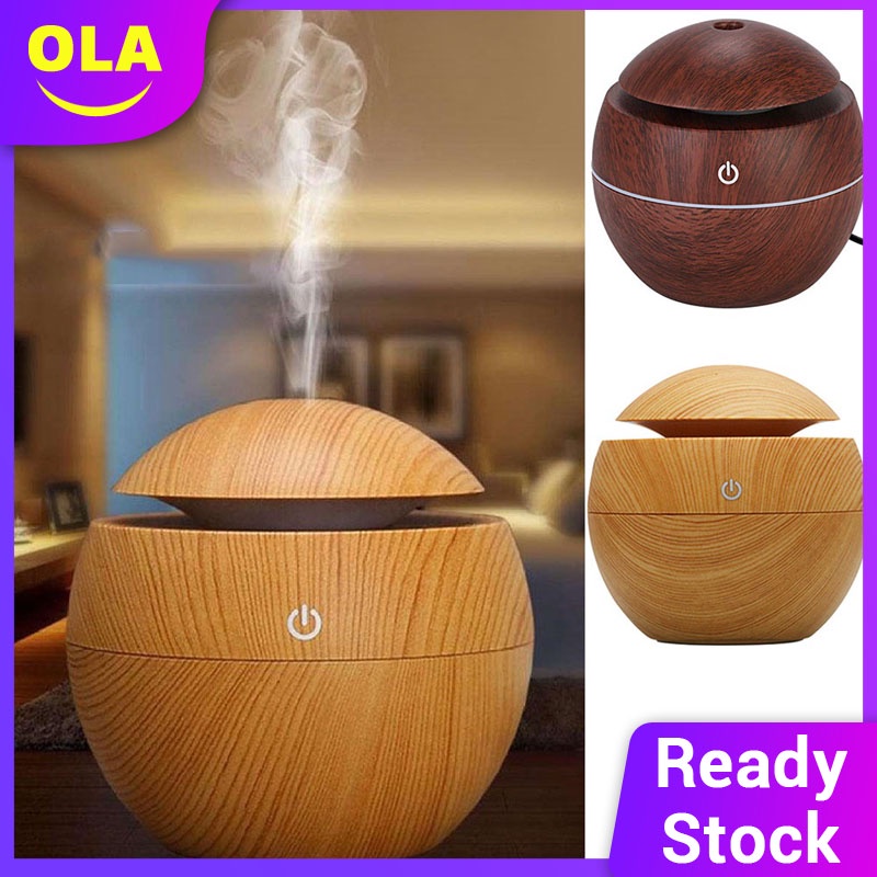 OLA Wood Grain Air Humidifiers Electric Aromatic Oil Diffuser USB ...