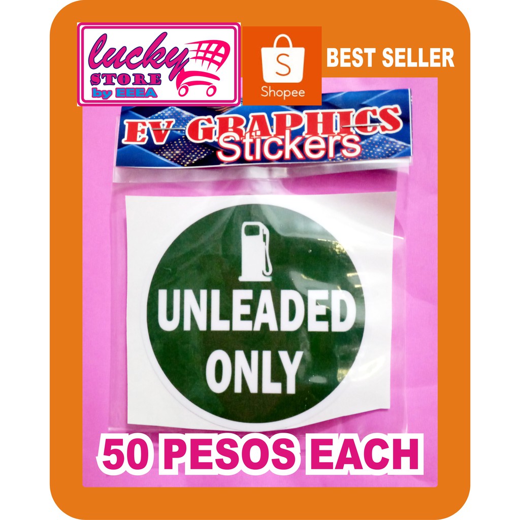 UNLEADED ONLY PLAIN GREEN STICKERS DECALS | Shopee Philippines