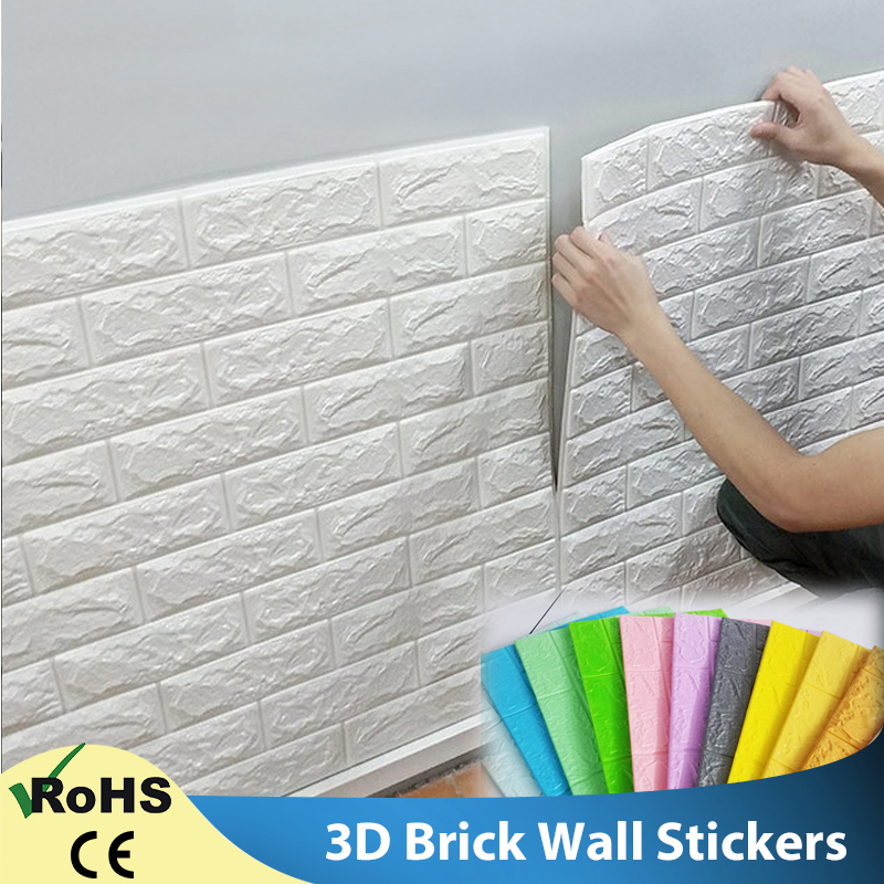 Wall Paper Sticker Wall Foam Brick 3D Wallpaper Sticker Dinding Diy ...