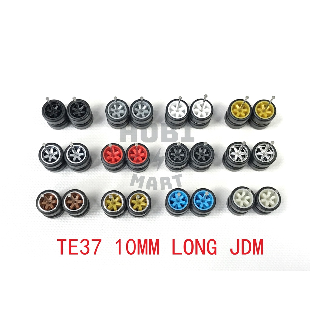 TE37 > Hotwheels Tomica Tayar Getah 1/64 Rubber Wheels 10mm Axle Long ...