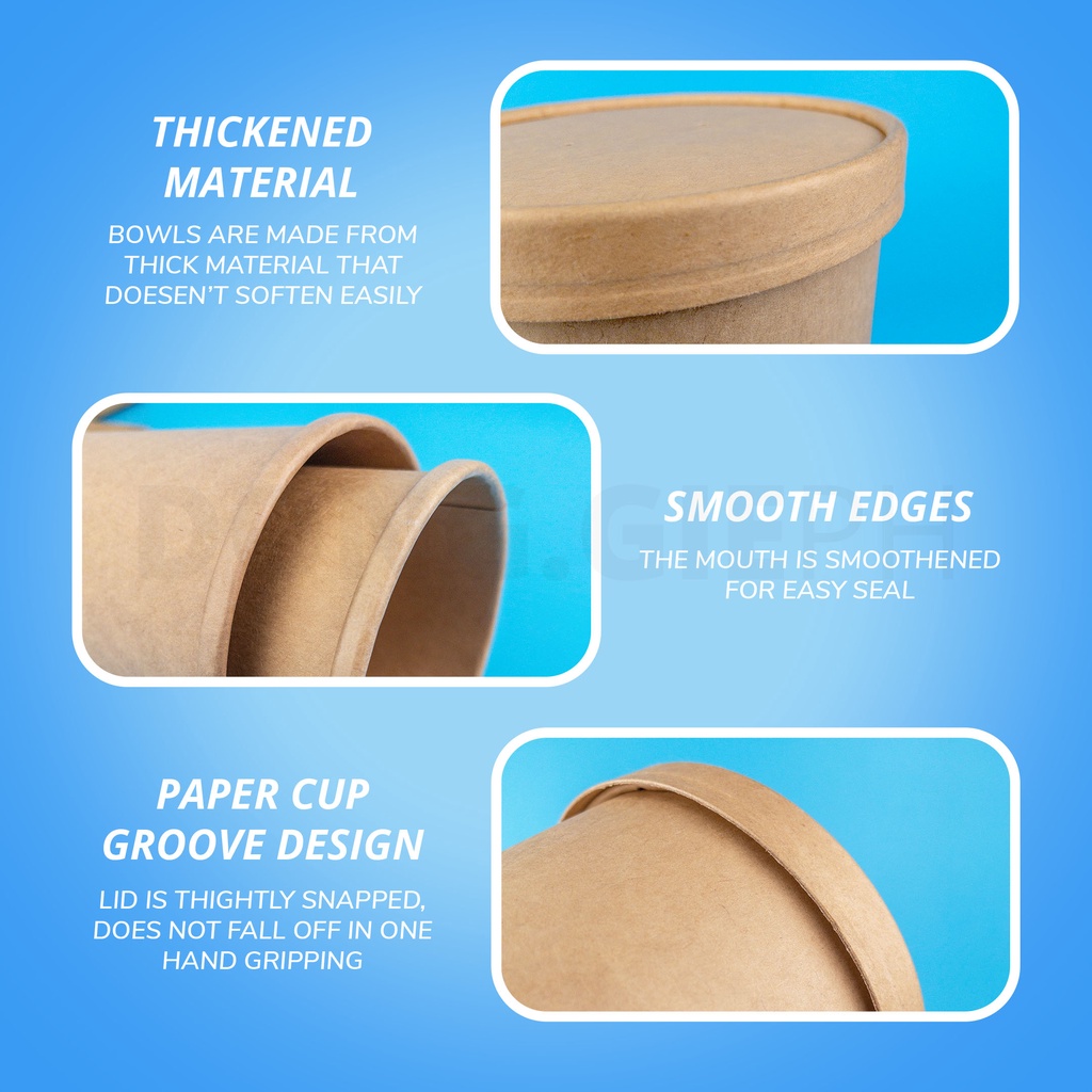 [8/12/16 OZ] Kraft/White Paper Tubs / Ice Cream Tubs (10 PCS) | Shopee ...