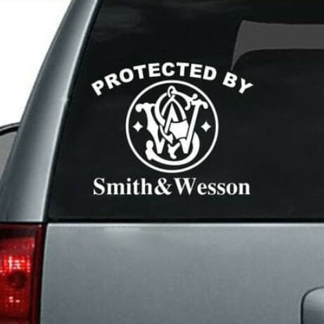 Protected by Smith & Wesson Car Sticker - Car Decal Sticker | Shopee ...