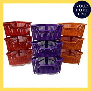3 layer multi-purpose basket stackable kitchen rack fruit and vegetable ...