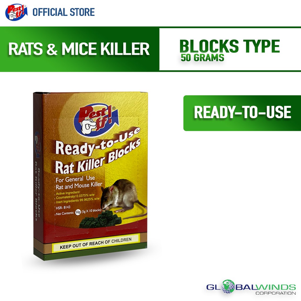 PEST OFF! READY-TO-USE RAT KILLER BLOCKS 50G | Shopee Philippines