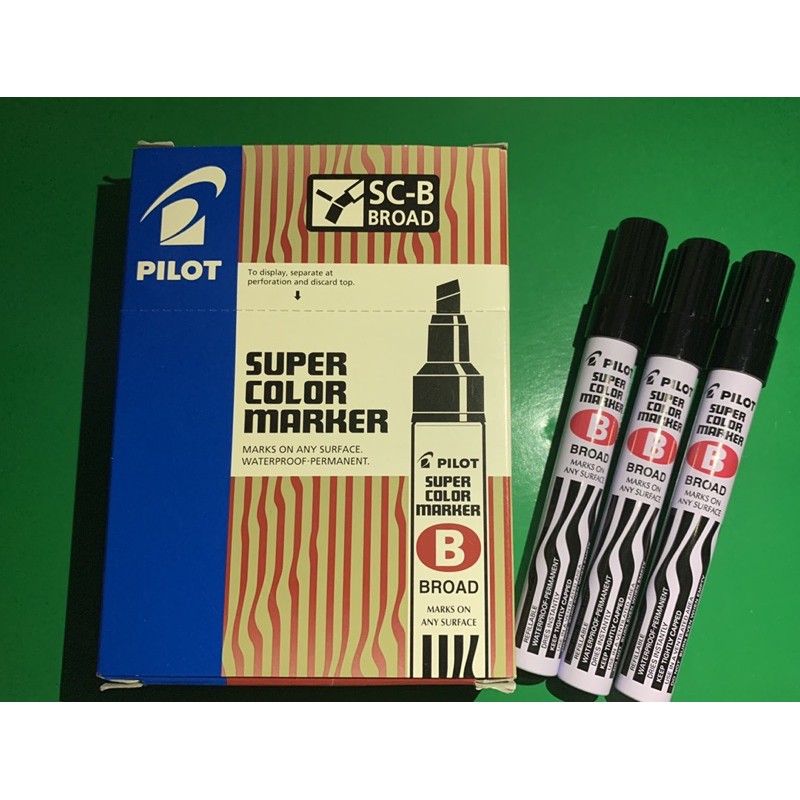 PILOT Permanent Marker Black/Broad 3pcs | Shopee Philippines