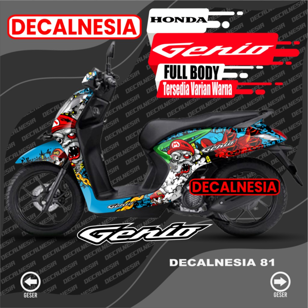 Genio Full Body Decal Sticker Genio Motorcycle Modified Genio Sticker ...