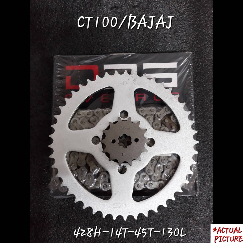 DBS CHAIN&SPROCKET SET SIZE: 428H-14T-45T-130L MODEL: KAWASAKI CT100 ...