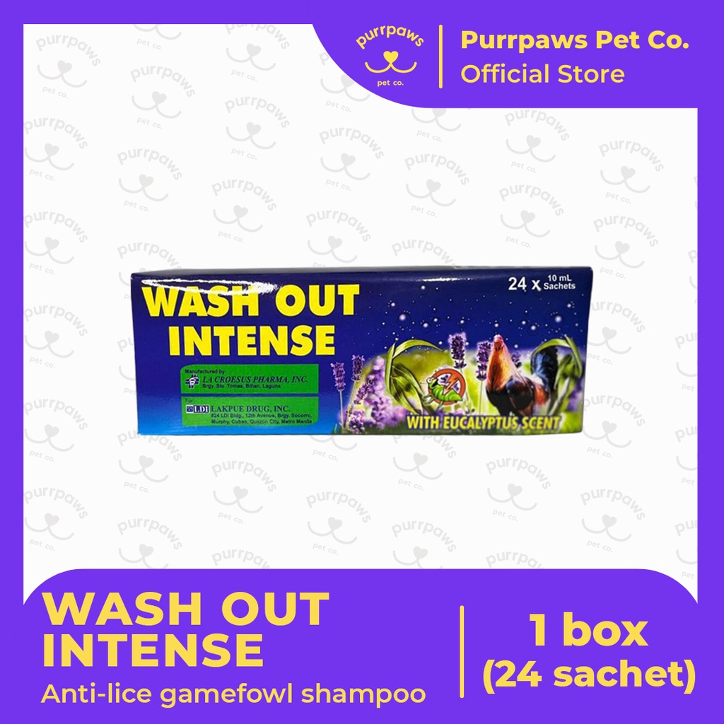 WASH OUT INTENSE Anti-lice Gamefowl Shampoo (24 sachet of 10ml ...