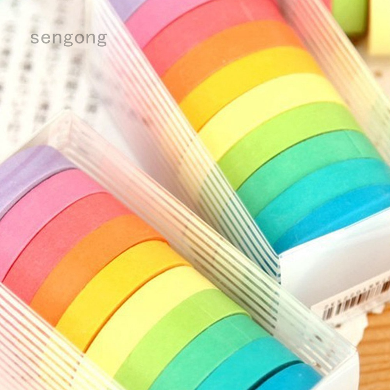 chengyusiw Colored Masking Tape Rainbow Color Craft Paper Tape ...