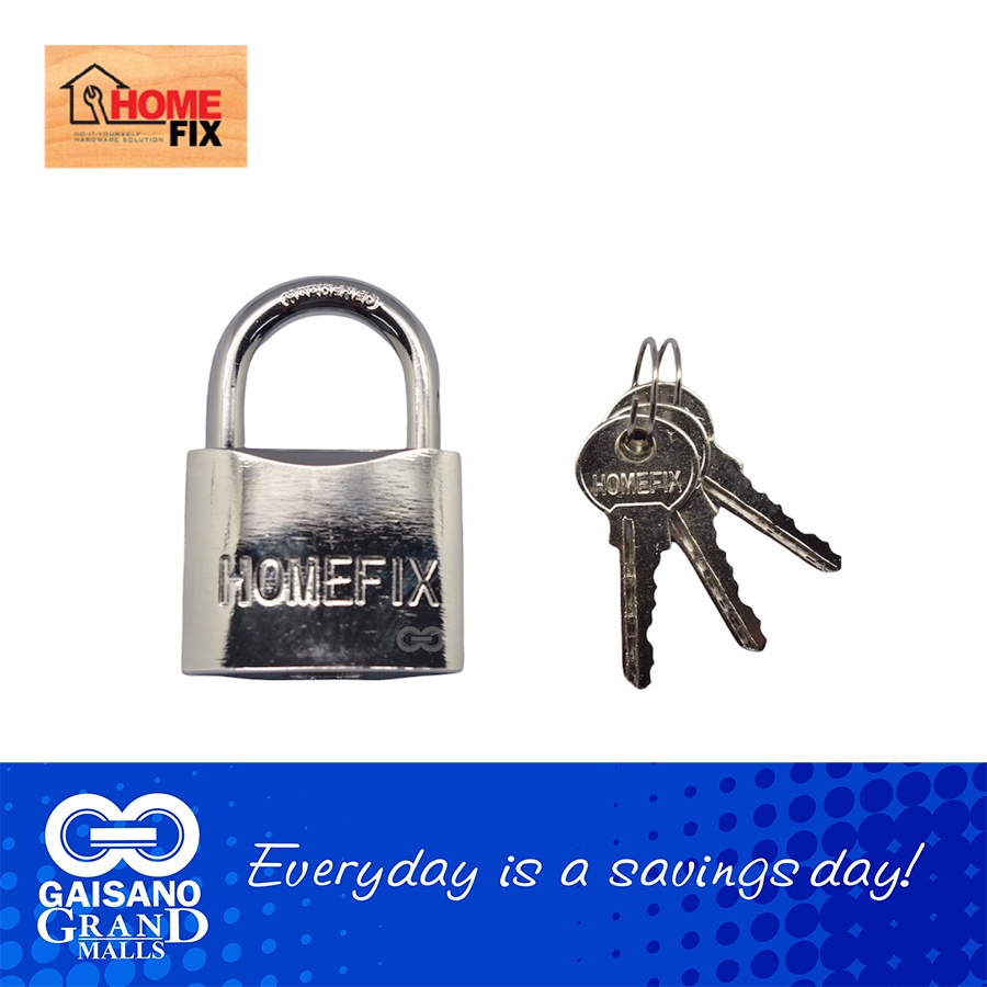 HOMEFIX Padlock, Iron Padlock Chrome Plated with 3-pieces keys in ...