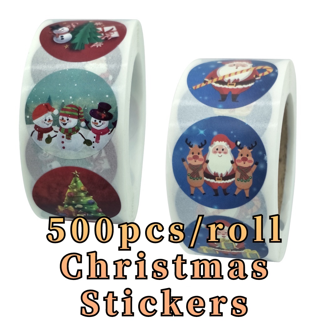 Christmas Cute Stickers 500pcs/roll Stickers New Rolls of Custom ...