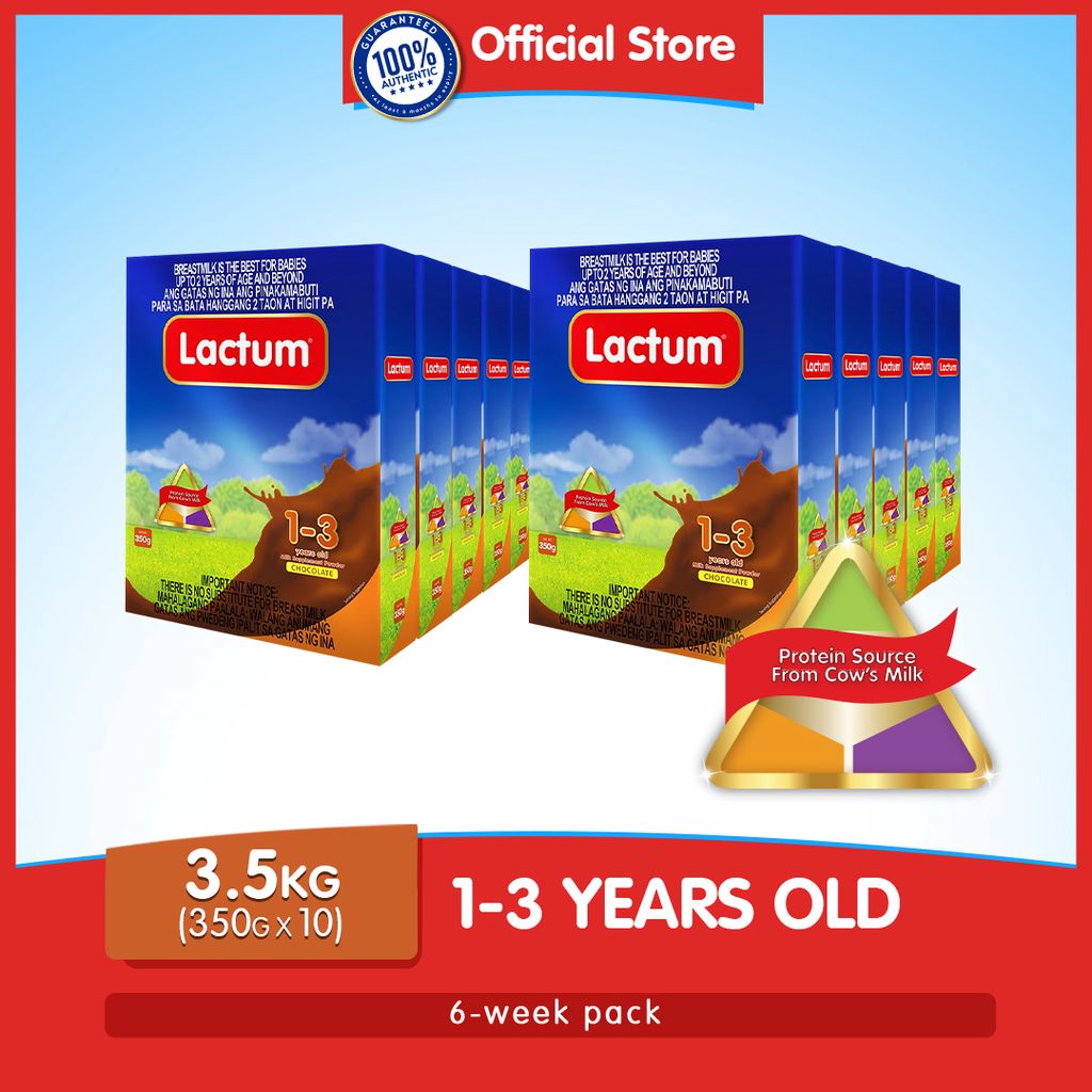 Lactum for 1-3 Years Old Chocolate Milk Supplement Powder 3.5kg (350g x 10) | Shopee Philippines