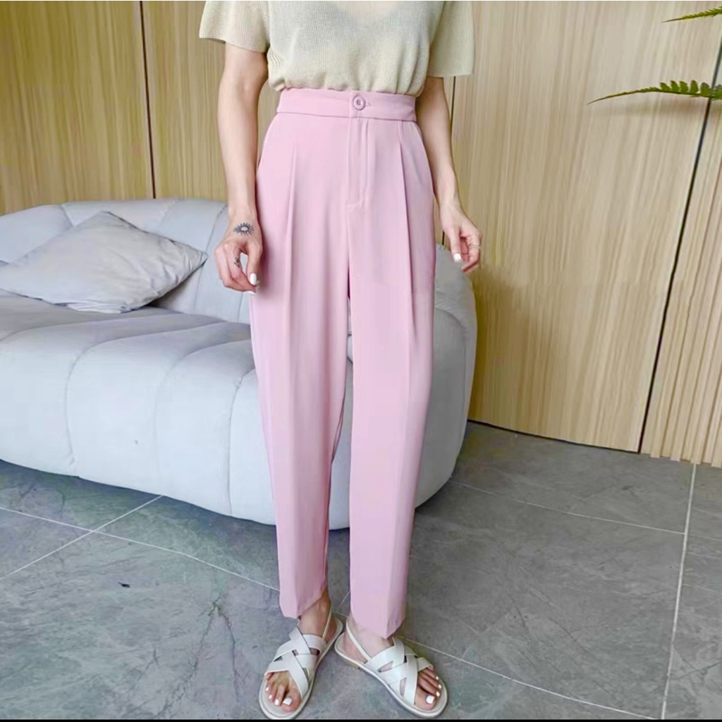 Kinwoo M-3XL women's high waist suit pants Straight Cigarette Pants ...
