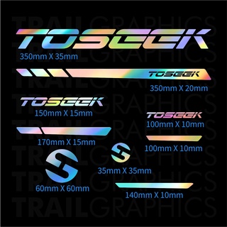 TOSEEK Holographic / Oil Slick Sticker Decal Vinyl for Mountain Bike ...