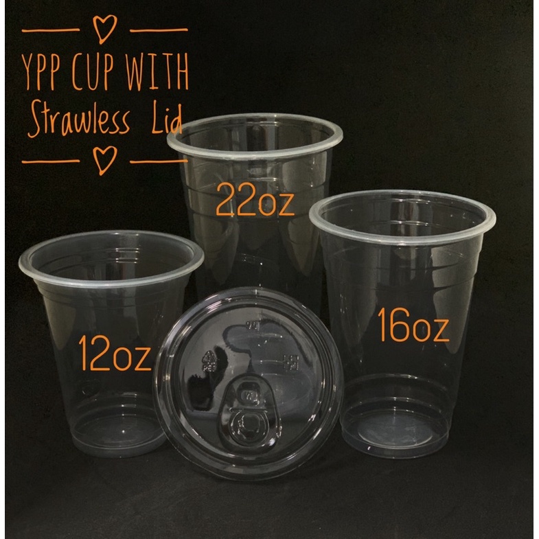 Strawless Lid with Y Plain PP cup (95mm) — Set | Shopee Philippines