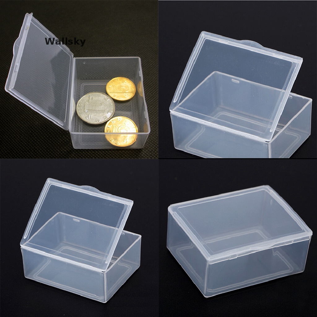 Wallsky> 5pcs Transparent Plastic Storage Box clear rectangle ...