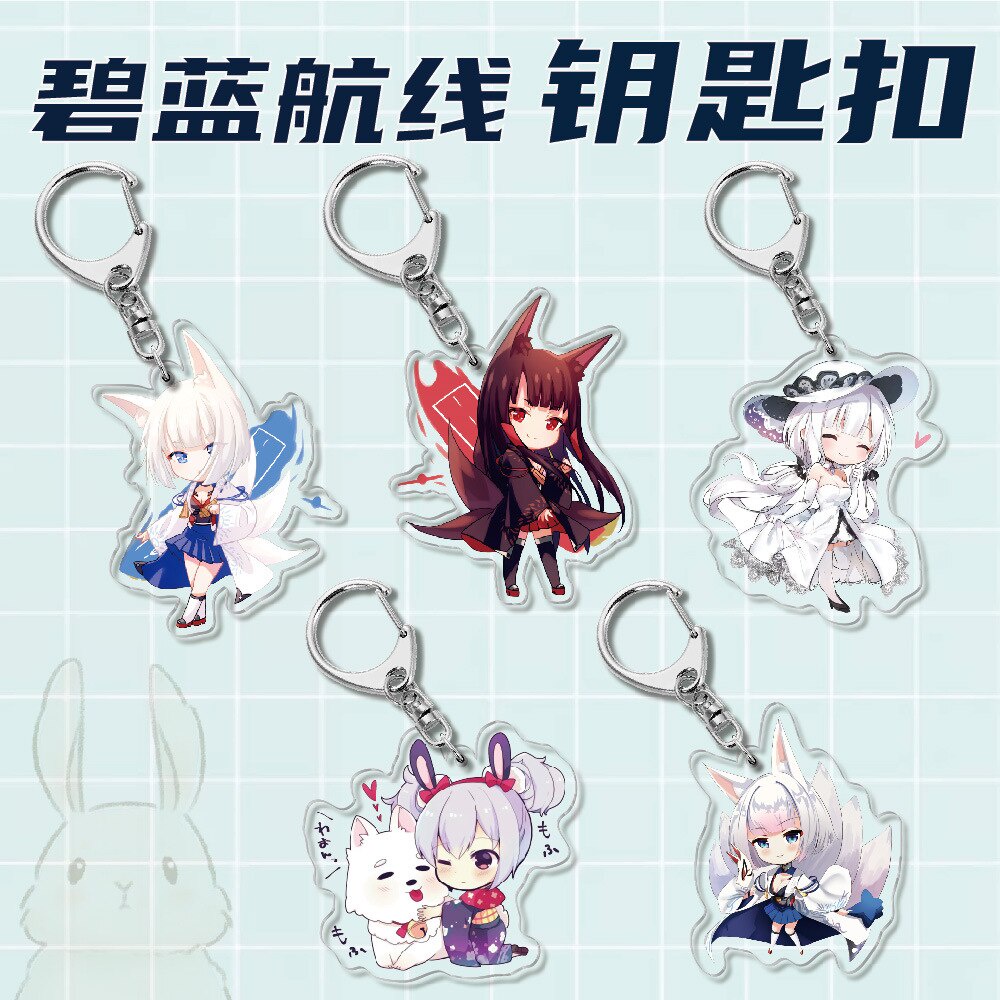 Anime Azur Lane Cosplay Acrylic Keychain Toy Azur Lane Figures Keyring ...