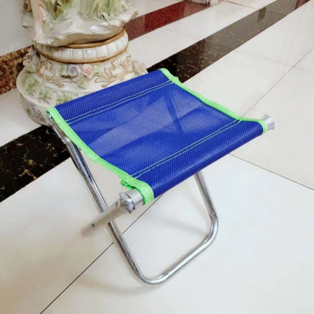Fold the small stools/net cloth stool/iron stool.23cm(Blue) | Shopee ...