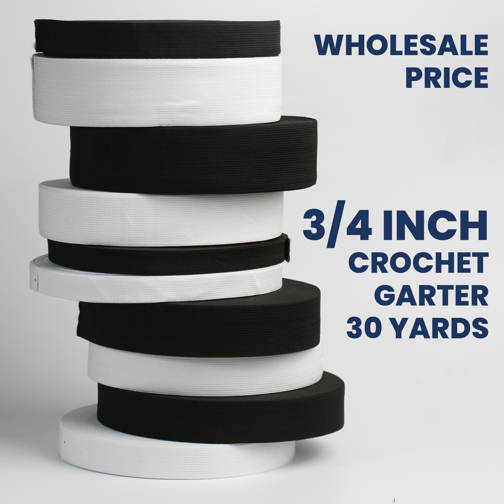 3/4 INCH GARTER (30 YARDS) WHITE CROCHET ELASTIC WHOLESALE | Shopee ...