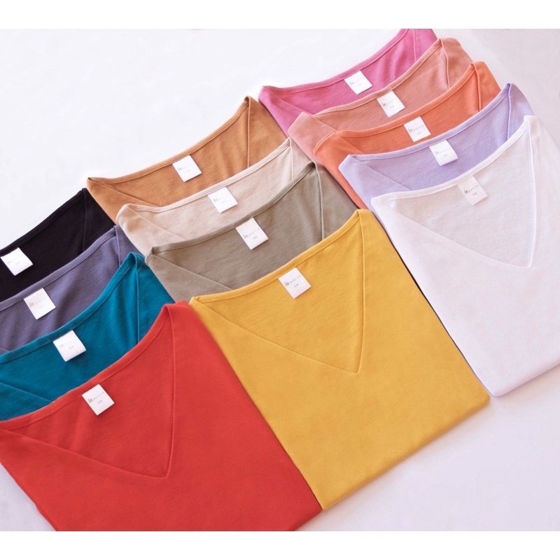 Vneck Double Front Tees (NEW) | Shopee Philippines