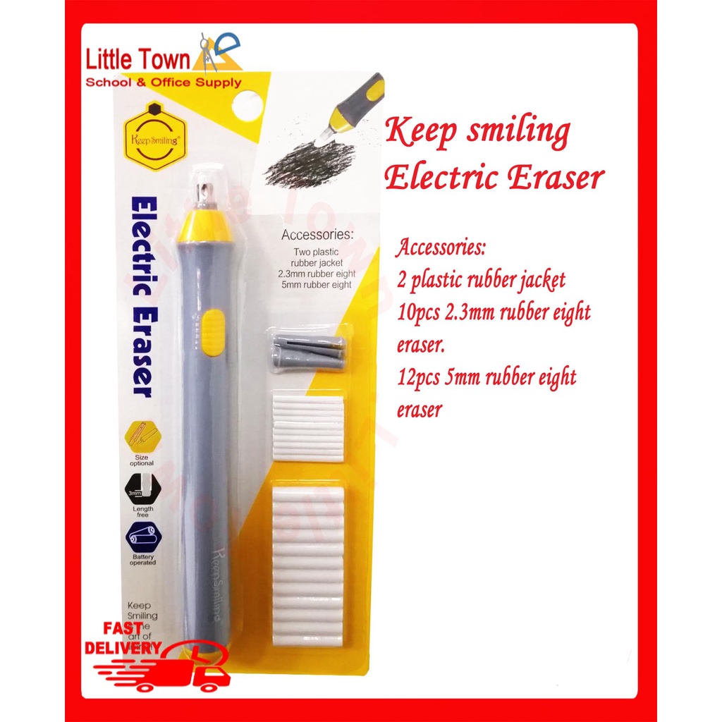 Keep smiling Electric Eraser Kit Battery Operated Highlights Erasing ...
