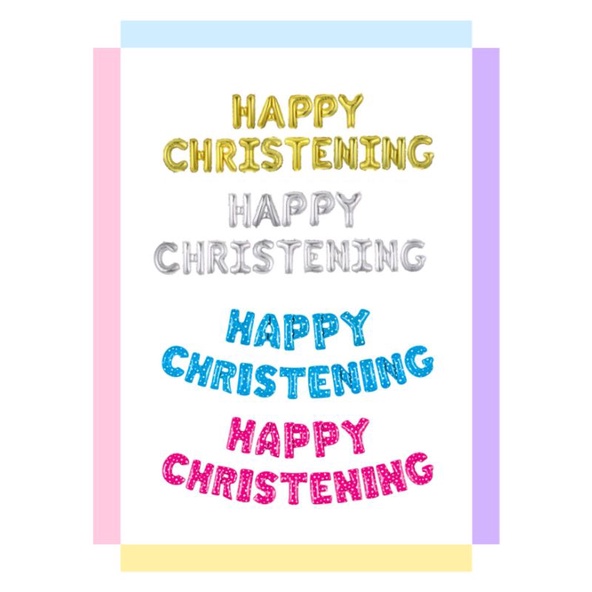 Happy christening letter set 14inches gold/silver/pink/blue | Shopee ...