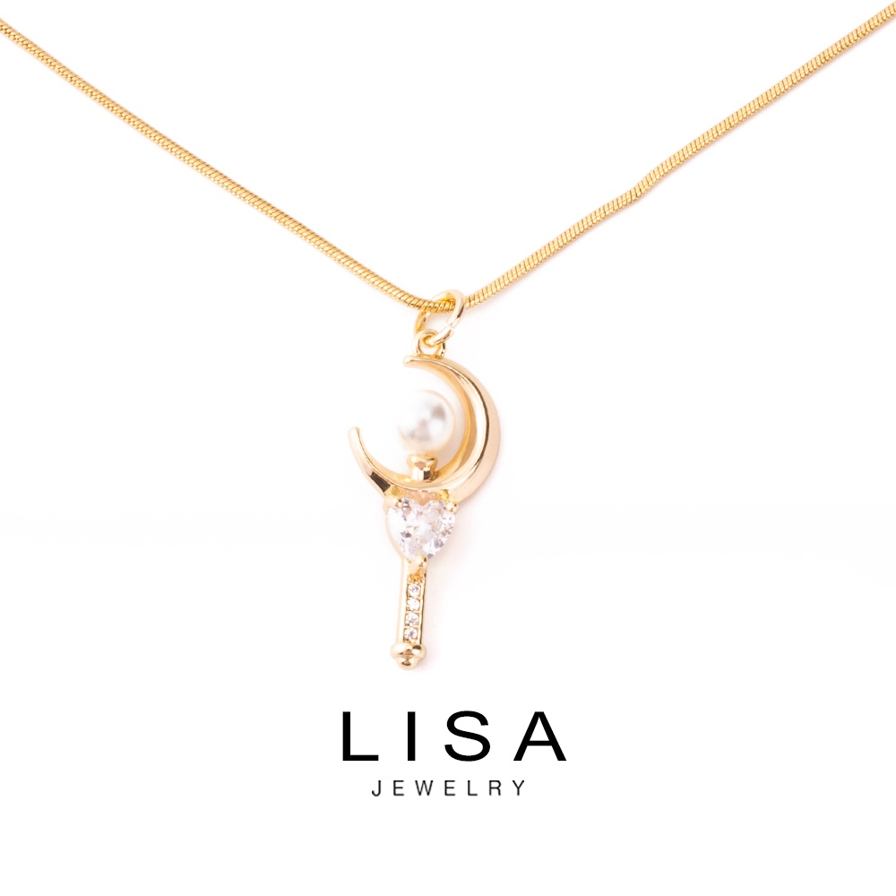 lisa jewelry 18K Gold Necklace Personality Simple Pendant Necklace Free ...