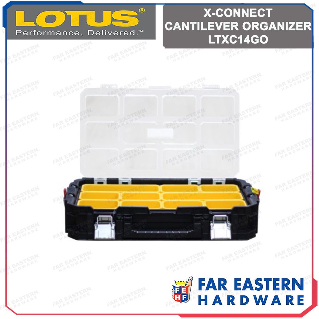 LOTUS X-CONNECT Cantilever Toolbox Organizer Storage Tool Box LTXC14GO ...