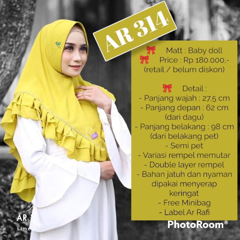Hijab arrafi AR 314 - KHIMAR ARRAFI - JILBAB KHIMAR - JILBAB BABY DOLL ...