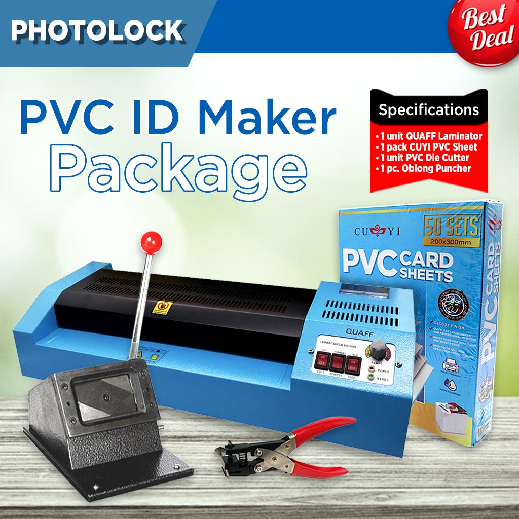 PVC ID Maker Package (A3 Laminator + PVC Die Cutter + PVC Sheet ...