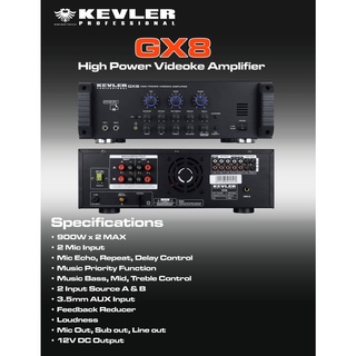 Kevler Professional GX8 and GX8UB High Powered Videoke Amplifier 900W x ...