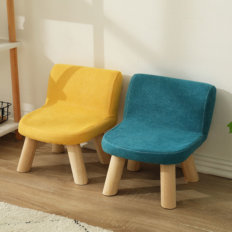Children's Small Stool Backrest Small Chair Solid Wood Cartoon Small ...