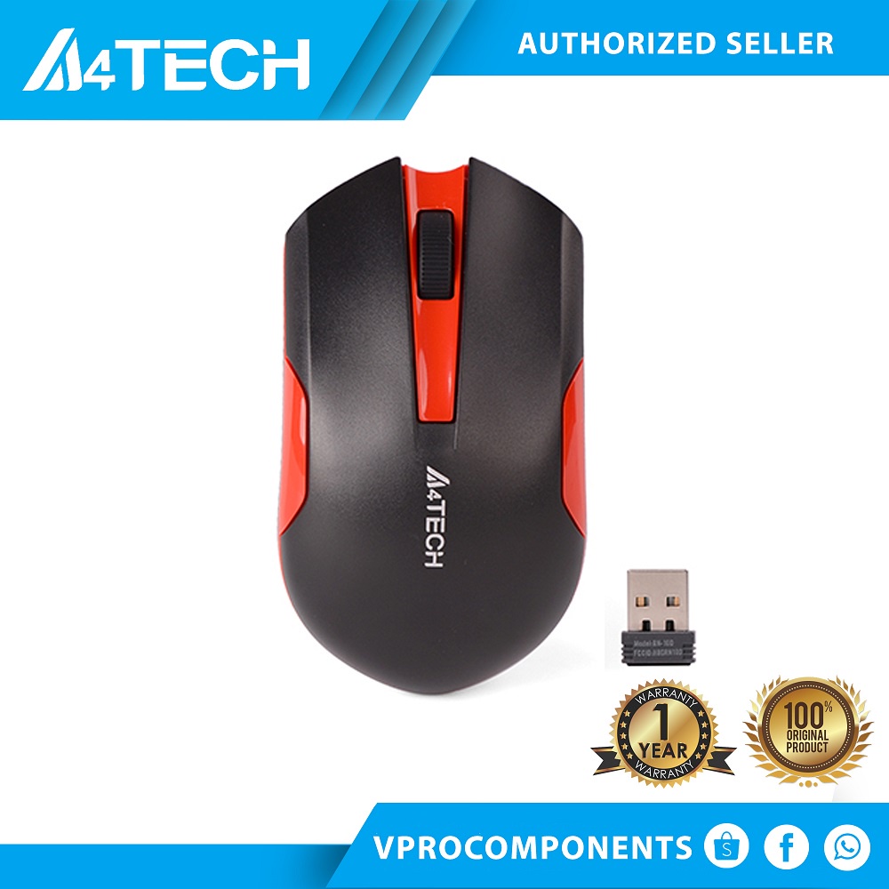 A4tech G3-200n wireless mouse (Red/Black) | Shopee Philippines