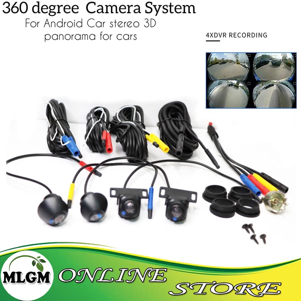 360 Degree Bird View System Waterproof Seamless 4 Camera Car DVR All ...