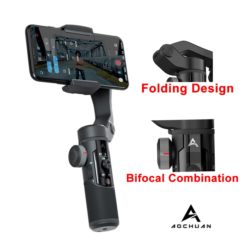 AOCHUAN SMART XR Foldable 3 axis Handheld Gimbal Stabilizer Selfie ...