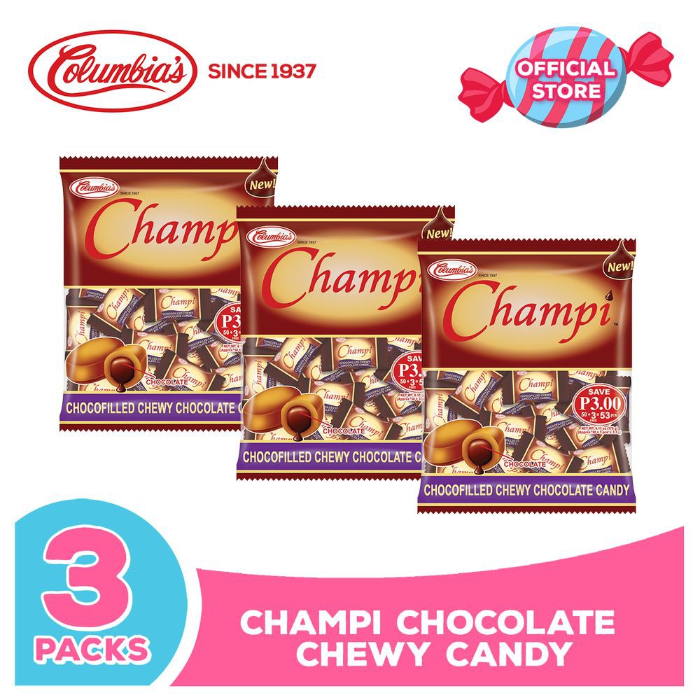 Columbia Candies: Champi Chocolate Chewy Candy Bundle of 3 | Shopee ...